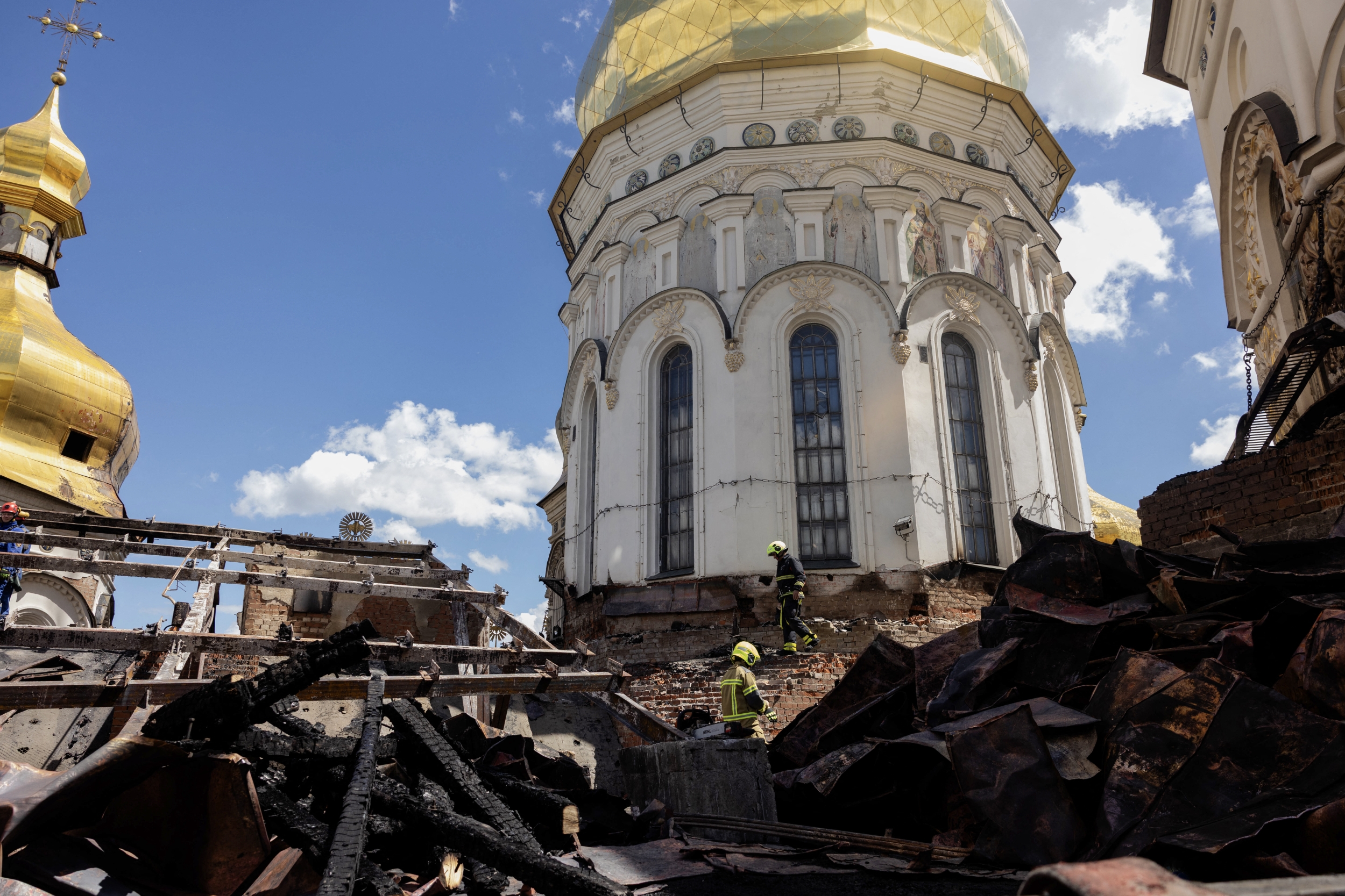 Russian Missile Strike Damages Historic Kyiv Monastery As Rescue ...